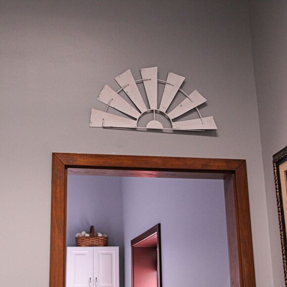 Zeckos | Wall Decor | Rustic Distressed White Galvanized Metal Half ...